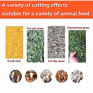 txmachine Hay Cutter Dry-Wet Hay Straw Cutter Forage Crop Crusher 2.2KW Cattle Sheep Feed Processing Machine for Corn Straw,Yellow Bamboo Straw with Motor 4 Blades (red, 220V/50HZ)