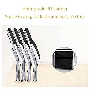 Computer Desk Chairs for Adults no Wheels,Chairs for bedrooms Comfy,Folding Office Chair with Pu Leather Padded Seat,Home Office Desk Chair Ergonomic,330-Pound Capacity 1 Piece,Black