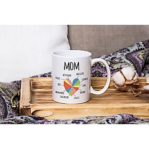 Mom Coffee Mug, Hug Giver, Cleaner, Stylist, Brew Maker, ATM, Mom Gifts, Awesome Birthday Gifts for Mom, Mother's Day Gifts For Mom from Daughter, Gift For Mom from Son, Motivational Mug for Her