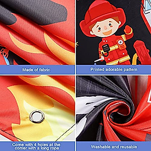 Firetruck Birthday Party Supplies Decorations Firetruck Theme Backdrop Background Banner for Boys Girls Birthday Party Favor Fireman Firefighter Red Firetruck Kids Party Photo Booth Cake Table Decor