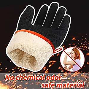 Schwer Odorless BBQ Grill Gloves Waterproof&Oilproof 932°F Heat Resistant Gloves Barbecue Grilling Gloves for Turkey Fryer, Smoker, Baking, Boiling, Heat Cooking （L）