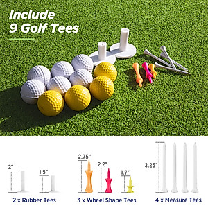 Golfguru Golf Mat, 5x4ft 21mm Artificial Turf Golf Hitting Mats Practice with 10 Golf Balls, 9 Golf Tees, Golf Hitting Practice Mat for Backyard Driving Chipping Indoor Outdoor