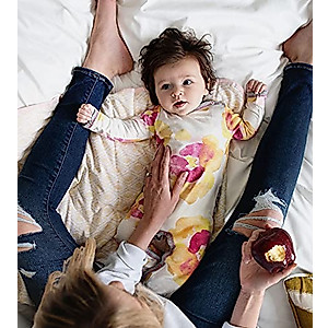 Burts Bees Baby Infant Reversible Blankets 100% Organic Cotton GOTS Certified - Morning Glory Prints with Quilting Pattern Soft Nursery Blanket with 100% Polyester Fill for Size 30 x 40 Inch