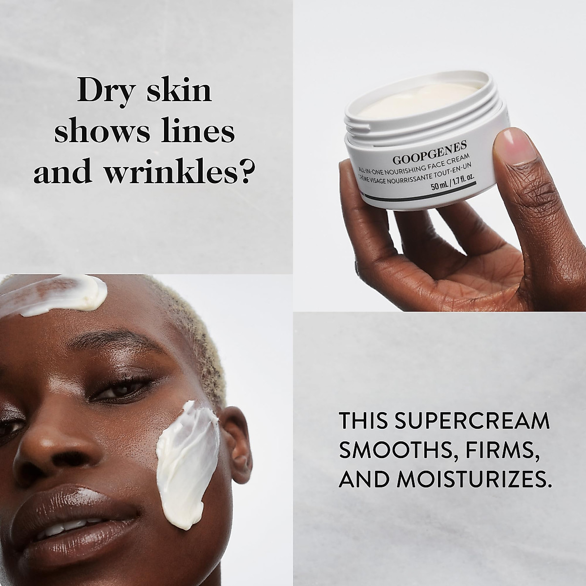 goop Beauty Nourishing Face Cream | Improves Firmness, Elasticity, & Brightness | Botanicals, Ceramides, & Squalane | Anti Wrinkle Face Cream for Morning & Night | Silicone & Paraben Free | 1.7 fl oz