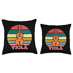 Funny Viola Gift Idea For Men And Women Viola Musical Instrument Throw Pillow, 18x18, Multicolor