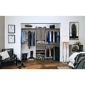 ClosetMaid SuiteSymphony Wood Closet Door Set Pair, Add On Accessory, Shaker Style, for Storage Clothes, for 25 in. Units, Graphite Grey/Satin Nickel