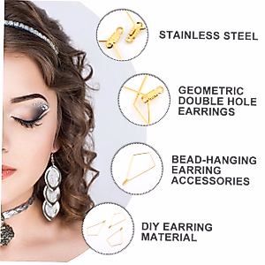 SEWOART Jewelry Making Earring Components 50pcs Stainless Steel Earring with Geometric Beading