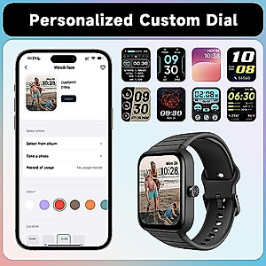 VRPEFIT Smart Watch for Men Women, Bluetooth 5.3 Calling Alexa Built in, 1.8" Activity Fitness Tracker for iPhone Android Phones, Heart Rate Blood Oxygen(SPO2) Sleep Monitor, IP68 Waterproof