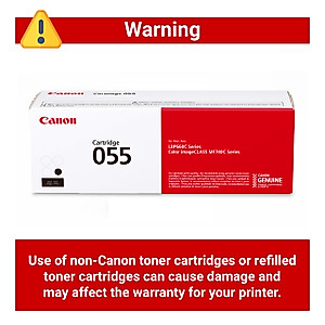 Canon Genuine Toner, Cartridge 055 Black (3016C001) 1 Pack, for Canon Color imageCLASS MF741Cdw, MF743Cdw, MF745Cdw, MF746Cdw, LBP664Cdw Laser Printers