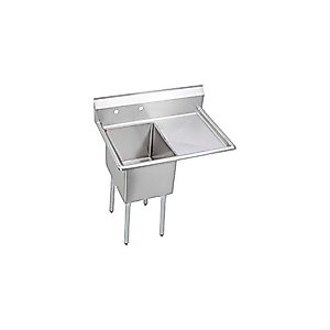 Elkay Dependabilt Stainless Steel 38-1/2" x 29-13/16" x 43-3/4" 16 Gauge One Compartment Sink w/ 18" Right Drainboard and Stainless Steel Legs