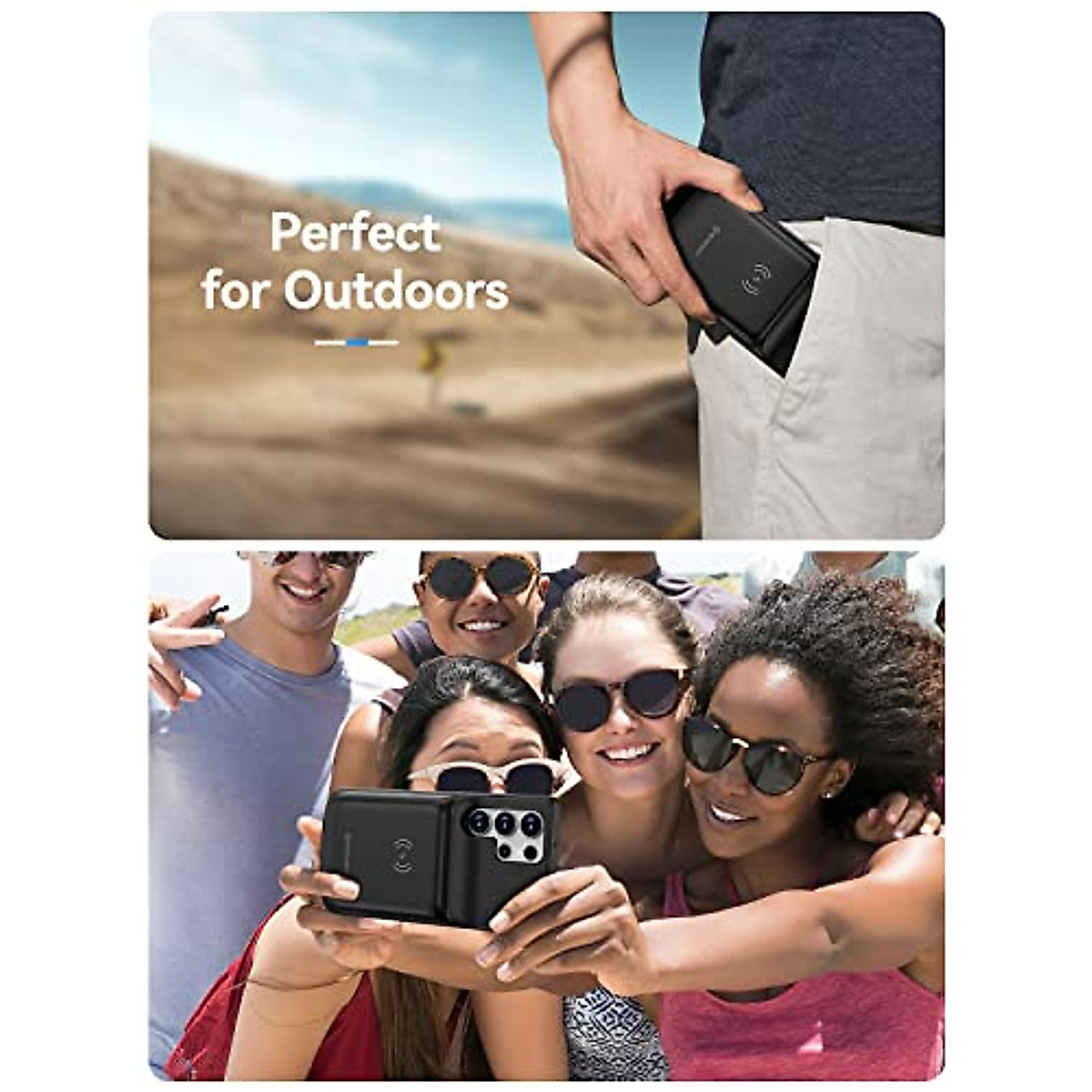 NEWDERY Galaxy S23 Ultra Battery Case 10000mAh, Qi Wireless Charging, Fast Charging, Sync Data Supported, Powerful Portable Rechargeable Charger Case for Samsung S23 Ultra 5G 6.8" Black