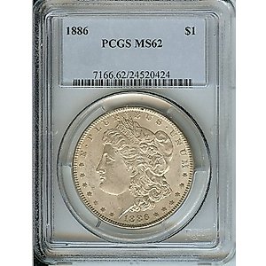 1886 Morgan Silver Dollar PCGS Graded MS62