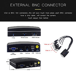 Eversecu 4ch Mini CCTV Video Recorder, Hybrid DVR/NVR Support 1080P AHD/HD-TVI/HD-CVI/CVBS and IP Cameras, Support E-Sata HDD/SD Card for recording, with Remote view App and PC software