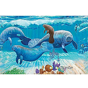 Tervis Guy Harvey Manatee Triple Walled Insulated Tumbler Travel Cup Keeps Drinks Cold & Hot, 30oz, Stainless Steel