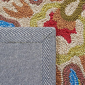 SAFAVIEH Four Seasons Collection 2'3" x 6' Black / Purple FRS435B Hand-Hooked Floral Runner Rug