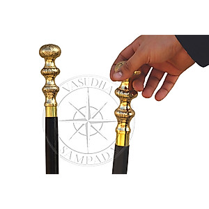 Vasudha Sampada Handicrafts Solid Brass Eagle Design Handle , Walking Cane Vintage Stick, Handle Use For All Walking Stick For Men & Women Wooden Walking Stick Silver Brass Handle Knob Gift