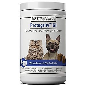 Vet Classics Protegrity GI Probiotics for Dogs & Cats for Stool Quality & Gastrointestinal Health, Supports GI Health in Stressed & Imbalanced, 45 Soft Chews