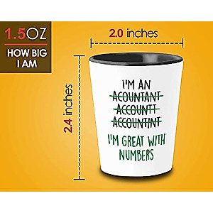 Bubble Hugs Accounting Shot Glass 1.5oz - Great with Numbers - Accountant CPA Auditor Employee Coworker Bookkeeper Finance
