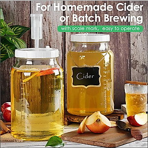 2 Pack 1 Gallon Large Fermentation Jars with 3 Airlocks and 2 SCREW Lids(100% Airtight Heavy Duty Lid w Silicone) - Wide Mouth Glass Jars w Scale Mark - Pickle Jars for Sauerkraut, Sourdough Starter