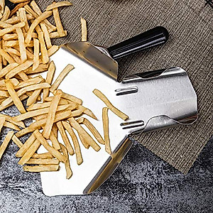 Stainless Steel French Fry Popcorn Scoop, Comerical Quick Fill Tool for Food Bags & Boxes, Multipurpose Utility Scooper for Bagger French Fries, Ice, Dry Goods(size:195 X 238mm)