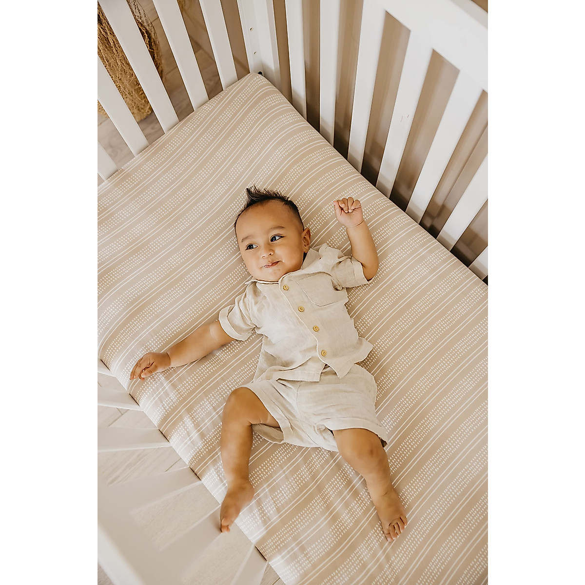 Copper Pearl Premium Knit Baby Crib Sheets for Boys and Girls Breathable and Soft, Fitted Crib Sheets for Standard Baby Mattresses, Crib Sheet for Baby Registry or Shower Gift, Clay