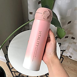 Ultimate insulated stainless steel water bottle - leak-proof, vacuum insulated, bpa-free, kids & adults, travel & sports, hydroflask water bottles,travel mug, thermos funtainer 16 oz, pink and blue