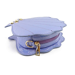 Hologram Laser Shell Shoulder Bags Pearl Cross-body Chain Purse Bags for Womens(Purple)