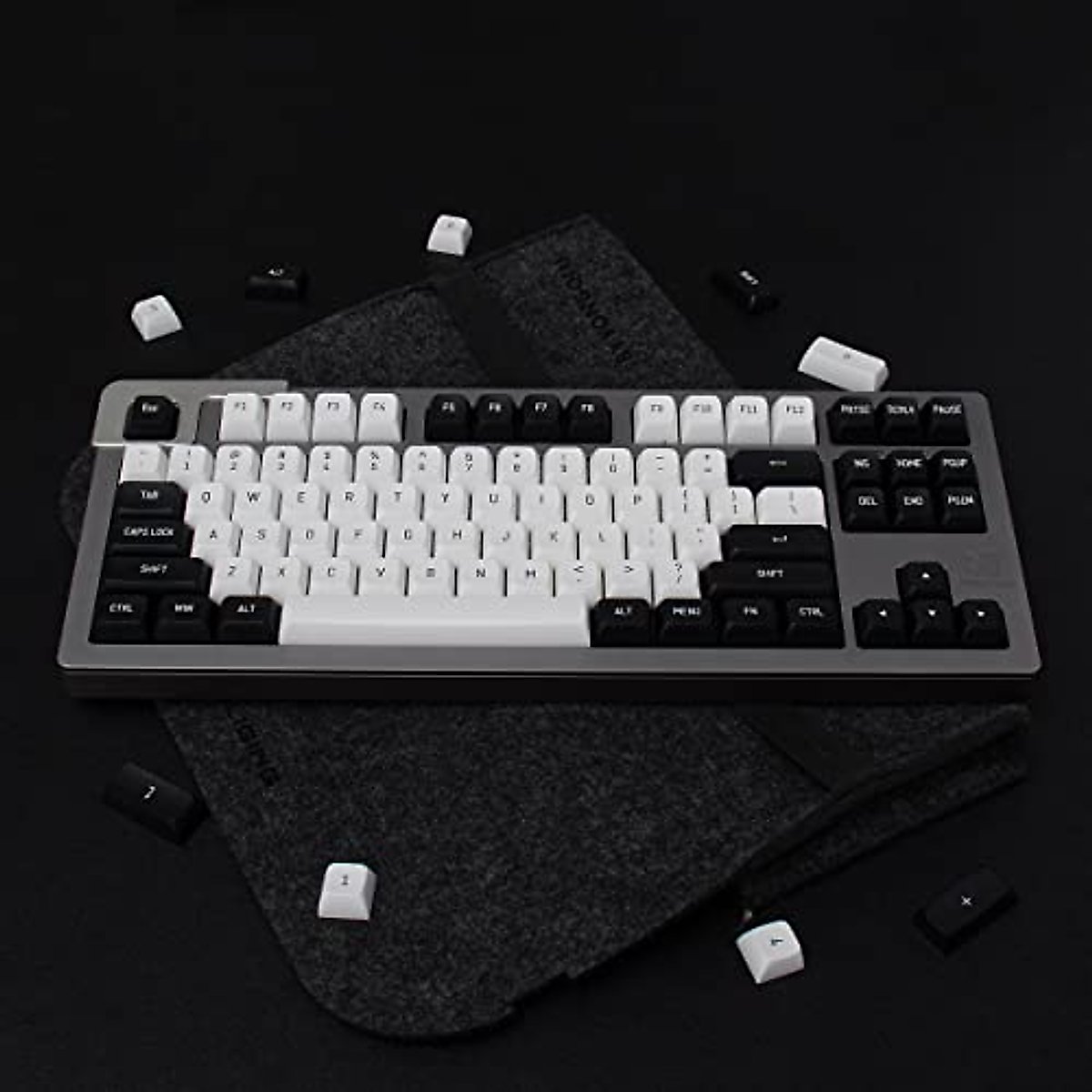Black and White Keycaps Set 150 Keys MSA Profile Doubleshot Custom Keycaps for Cherry MX Gateron Kailh Box Switches Mechanical Gaming Keyboard