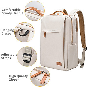 NOBLEMAN Men's Backpack, Laptop Backpack, Waterproof travel Backpack, 15.6 Inch Laptop Backpack, Daypack, carry on backpack with USB (Beige)