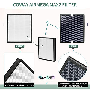 300 300S Replacement Filter Compatible with 300/300s Air Pu-rifier Filter Replacement (for 1256 sq.ft), Compare to 3111635, 2-Pack White H13 True HEPA & Activated Carbon