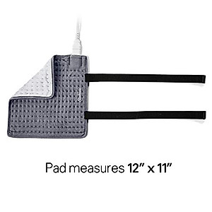 Sunbeam Wrapping Heating Pad for Fast Pain Relief, Small XpressHeat, 6 Heat Settings with Auto-Shutoff and Fastening Straps, Small, Slate Grey, 12x11 Inch (Pack of 1), 1 Count