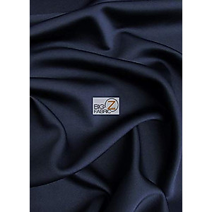 Neoprene Scuba Techno Athletic Double Knit All-Purpose Fabric by The Yard DIY Accessories Decor Fashion Clothing Aerobics (Navy Blue)