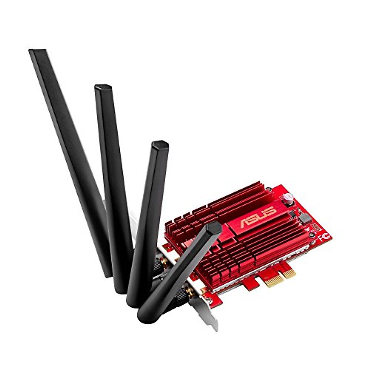 ASUS PCE-AC88 Dual-Band 4x4 AC3100 WiFi PCIe adapter with Heat Sink and External magnetic antenna base allows flexible antenna placement to maximize coverage