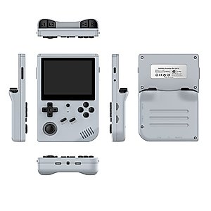 Haoun RG351V Handheld Game Console, 3.5 Inch IPS Screen Retro Game Console with Open Source Linux System 128G TF Card Built-in 10000 Games Portable Video Game Console- Grey