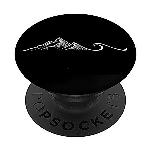 Cool Mountains Moon Watercolor Design on Black PopSockets Swappable PopGrip