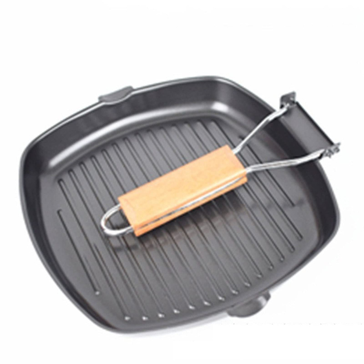 SPICLY Non Stick Frying Pans Frying Pan Non-Stick Folding Pot Phickened Square Grill Plate Kitchen Tools Picnic Grill Household