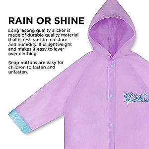 Disney girls Frozen Kids Umbrella and Slicker, Elsa and Anna Rainwear Set for age 2-7 Umbrella, Light Purple, MEDIUM 4-5 US