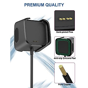 3.3Ft USB Charger Compatible with Fitbit Versa 2 Charger Dock Anti-Slip Replacement Smartwatch Charging Cable Stand(not for Fitbit Versa/Versa Lite)