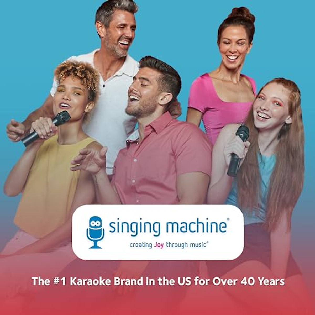 Singing Machine Wireless Karaoke Microphone for Kids & Adults, Party Machine Mic (White) - Portable Handheld Bluetooth Microphone with Speaker & Voice Changer Effect - Karaoke Mic for Singing