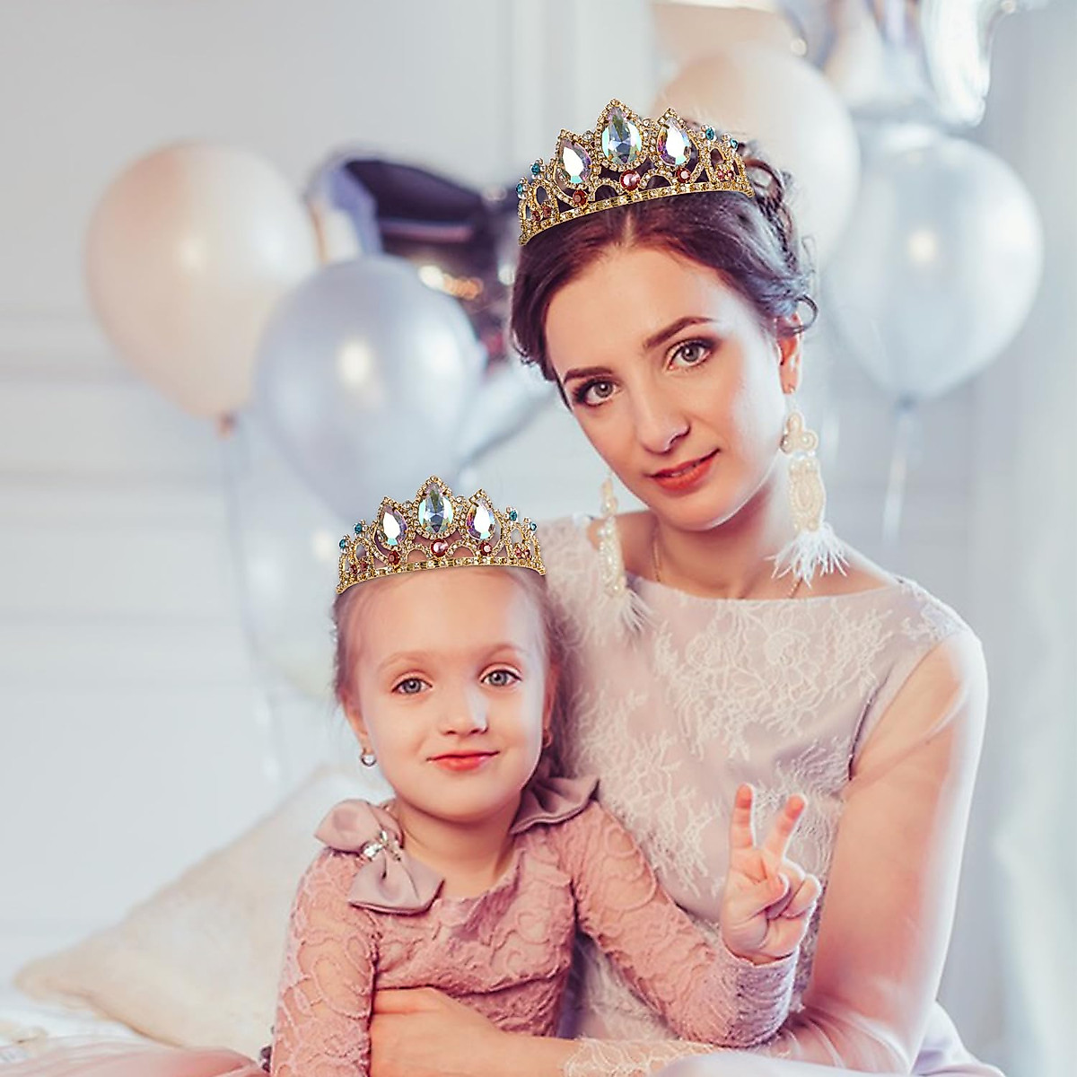 FUNLMO Rapunzel Crown Princess Crown Tangled Crown Rapunzel Tiara Rapunzel Costume Accessories for Women Halloween Cosplay Bridal Wedding Prom Birthday Gifts