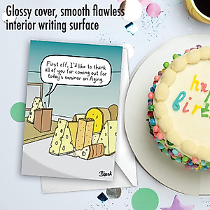 NobleWorks Hysterical Birthday Greeting Card with 5 x 7 Inch Envelope (1 Card) BdayCheese Aging C10299BDG