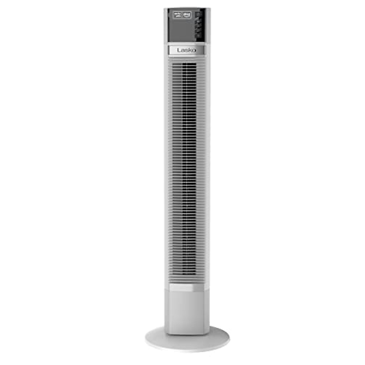 Lasko Works with Alexa Oscillating Tower Fan, Voice Controlled, 4 Quiet Speeds, Sleep Mode, Timer, Bedroom, Living Room, 48", White, T48401