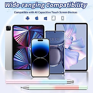Stylus Pens for Touch Screens(2 Pcs), High Precision Magnetic Adsorption 2-in-1 Stylus Pen for iPad Compatible with iPhone and All Touch Screens