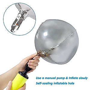 RUBFAC 147pcs Blue Balloon Garland Arch Kit Metallic Pastel Blue White Latex Balloons and 4D Silver Balloons Set for Baby Shower Wedding Birthday Party Background Decorations