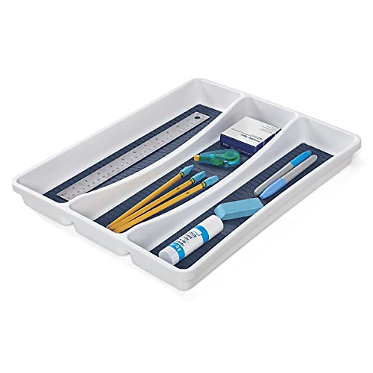 Copco Basics 3 Compartment Drawer Organizer, Steel Blue