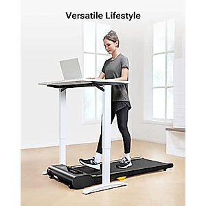 UREVO Under Desk Treadmill, Walking Pad for Home/Office, Portable Walking Treadmill 2.25HP, Walking Jogging Machine with 265 lbs Weight Capacity Remote Control LED Display Black