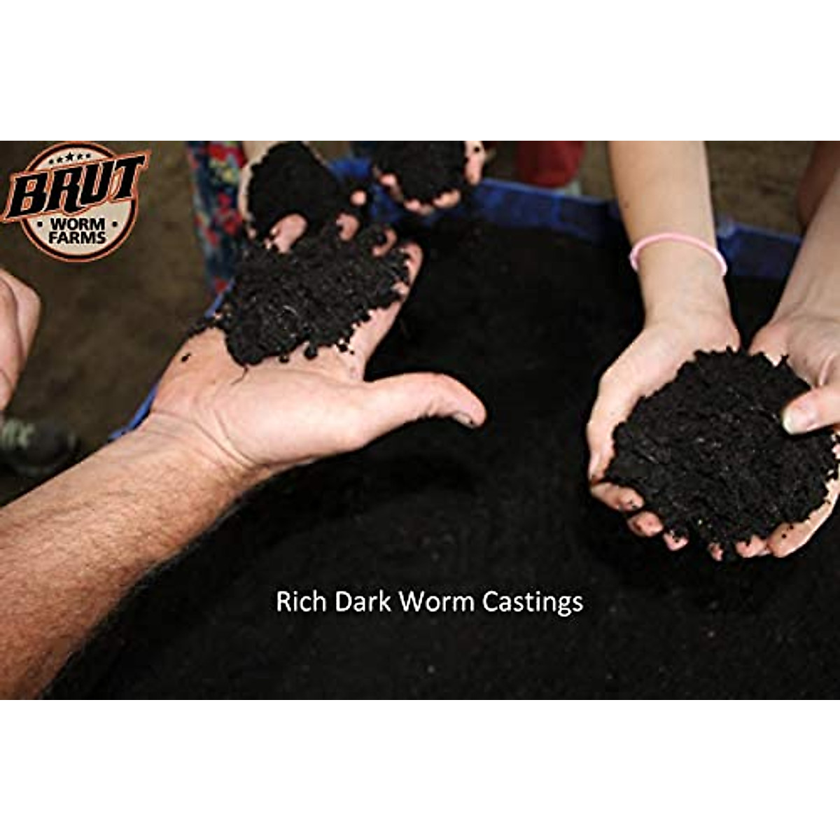 Brut Worm Castings – 30 Lbs – Organic Fertilizer and Soil Builder – Natural Enricher for Healthy Houseplants, Flowers, and Vegetables - Use Indoors or Outdoors - Odor Free