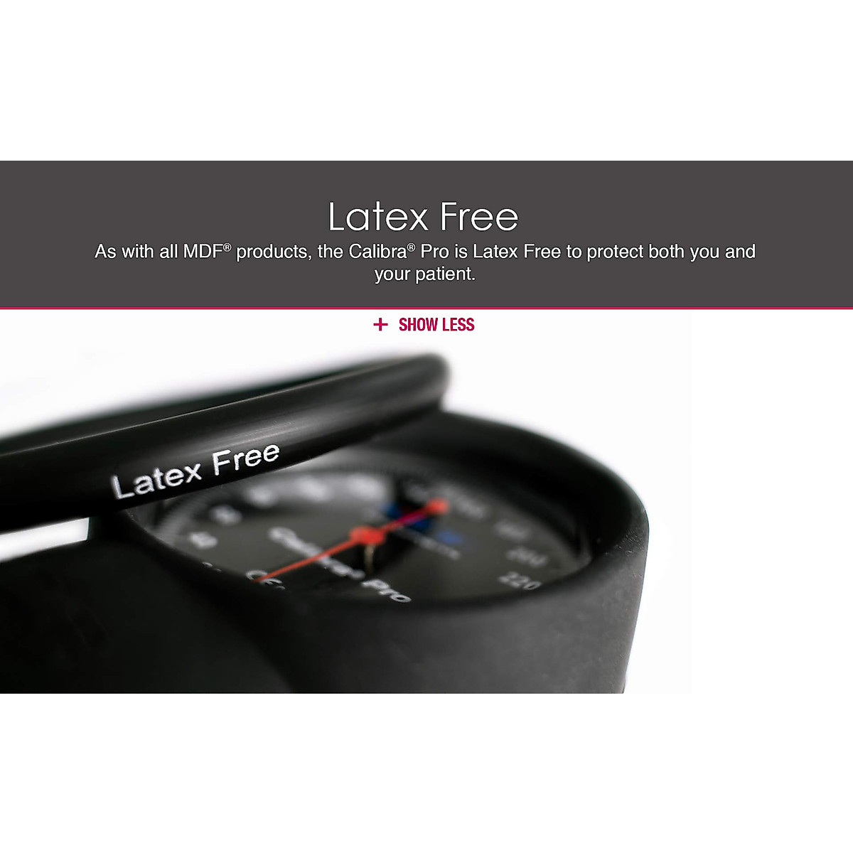 MDF Instruments, Extra Large Gauge Calibra Pro Aneroid Sphygmomanometer with Shock Guard & Adult Sized Cuff Included, Lifetime Calibration, Black Dial, Black Cuff, MDF808B11