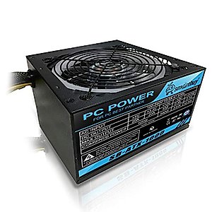Smartbuy 1000W LED Fan Silent PC ATX Power Supply PSU SATA 12V PCI-E w/Auto Fan Speed Control w/Multi-Function Protection (Blue LED)