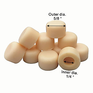 Renovators Supply Door Stoppers Almond Premium Silicone Stopper Tips 1/4" Inner Diameter Door Stopper Bumper Caps 10 Replacement Tip Ends for Absorbing Shock Wall and Floor Protector Pack of 2